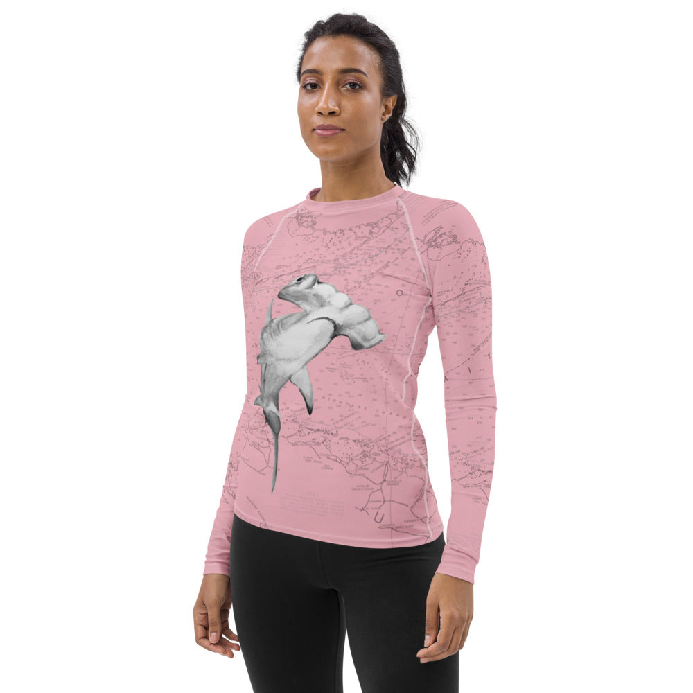 Women's Pink Hammerhead Rash Guard – Carly Mejeur